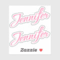 Jennifer Decorative Name in Pink x2 Sticker | Zazzle