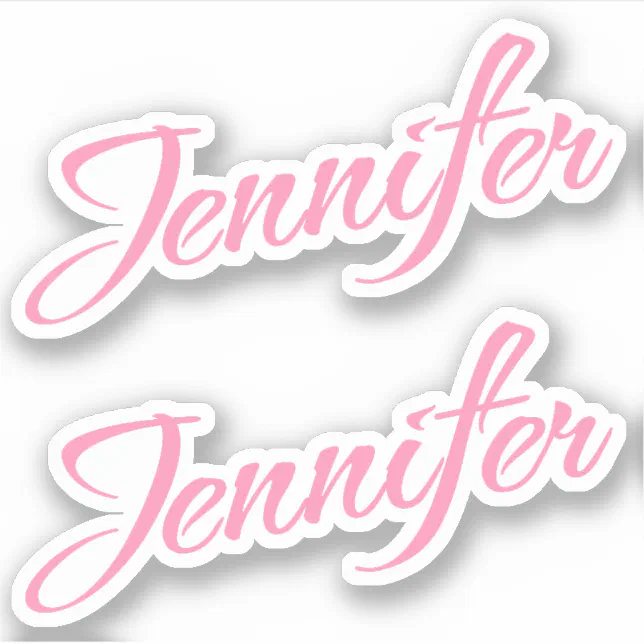 Jennifer Decorative Name in Pink x2 Sticker | Zazzle
