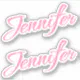Jennifer Decorative Name in Pink x2 Sticker | Zazzle