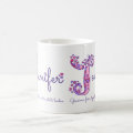 Jennifer name meaning decorative J monogram mug | Zazzle