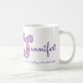 Jennifer name meaning decorative J monogram mug | Zazzle