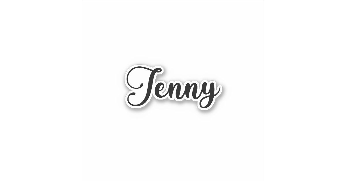 Jenny Name - Handwritten Calligraphy Sticker | Zazzle