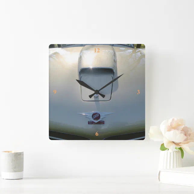 Jensen CV8,vintage British Sports Tourer Square Wall Clock | Zazzle