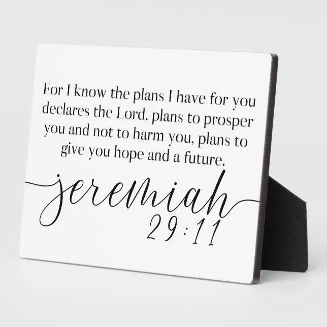 Jeremiah 29:11 Bible Scripture Farmhouse Sign Plaque | Zazzle