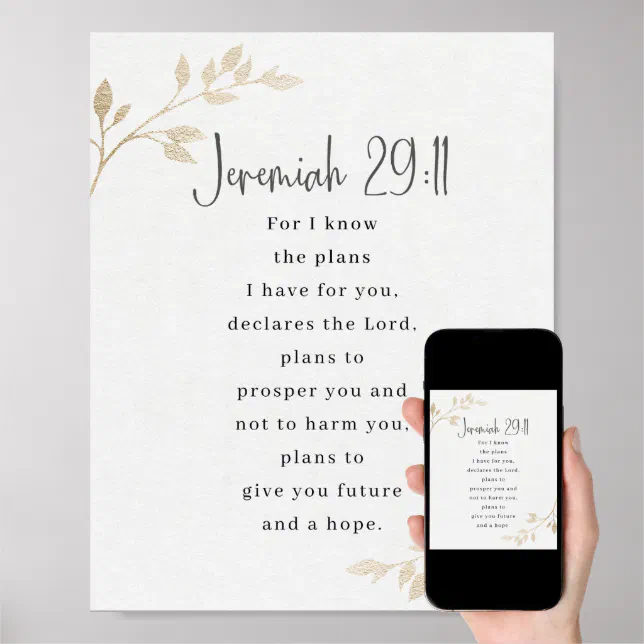 Jeremiah 29:11, Bible Verse Poster | Zazzle