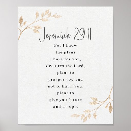 Jeremiah 29:11, Bible Verse Poster | Zazzle