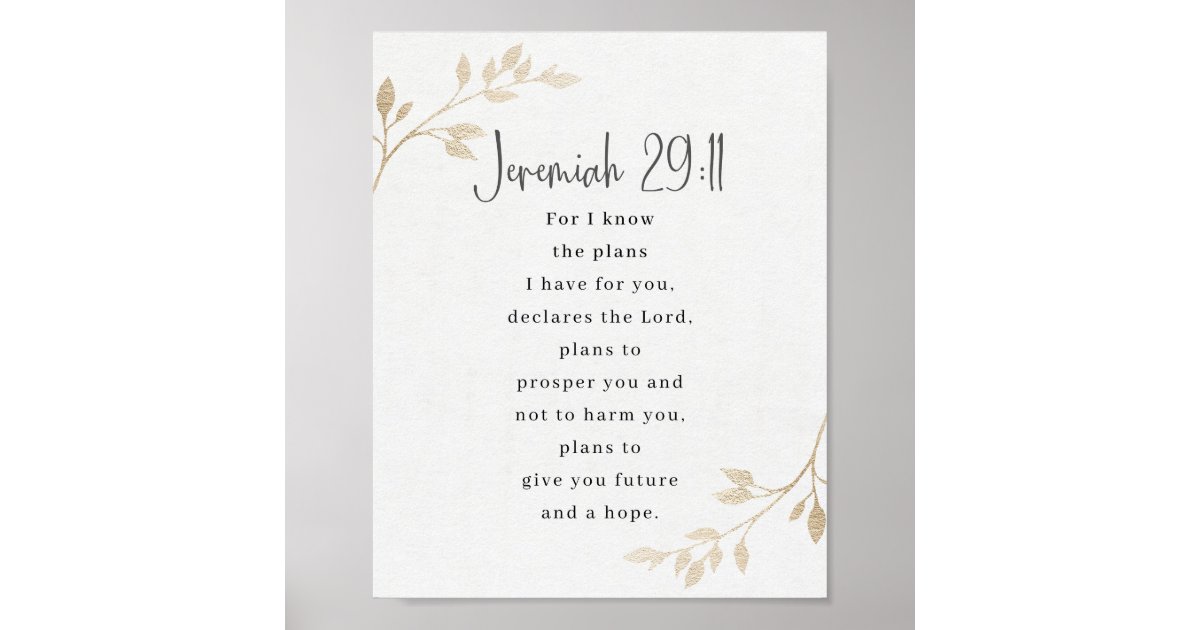 Jeremiah 29:11, Bible Verse Poster | Zazzle