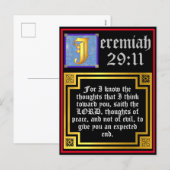 Jeremiah 29:11 Gold Illuminated Letter Bible Quote Holiday Postcard ...
