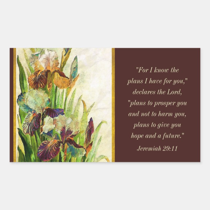 Jeremiah 29:11 I know the plans I have for you Rectangular Sticker | Zazzle