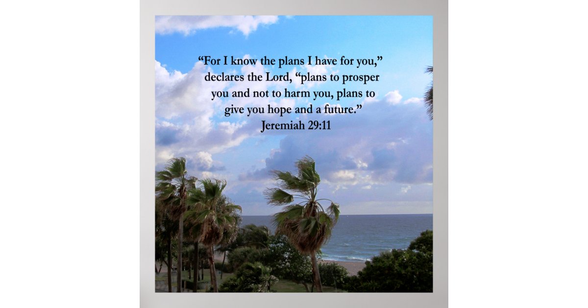 JEREMIAH 29:11 INSPIRATIONAL VERSE POSTER | Zazzle
