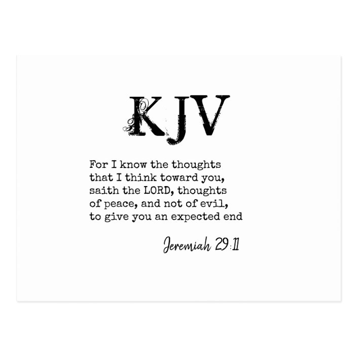 Jeremiah 29:11 KJV Bible Quote - Can Be Customized Postcard | Zazzle.com