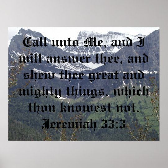 Jeremiah 33:3 poster | Zazzle.com