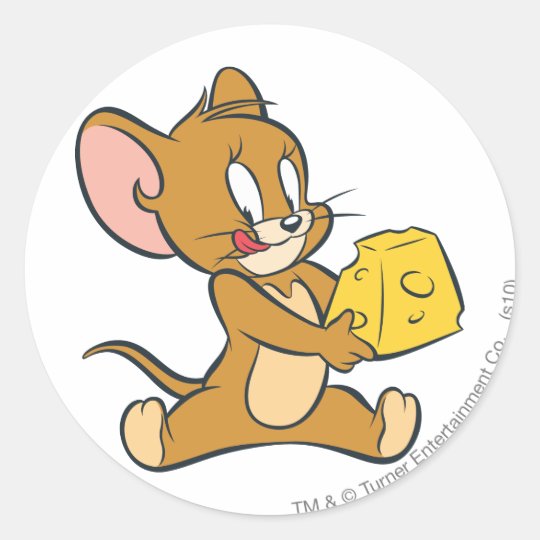 Jerry Likes His Cheese Classic Round Sticker | Zazzle.com