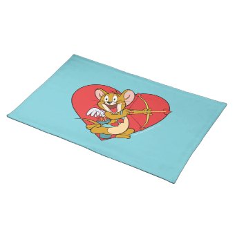 Jerry Mouse Dressed as Valentine Cupid Cloth Placemat | Zazzle