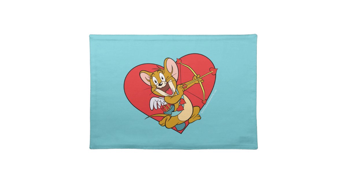 Jerry Mouse Dressed as Valentine Cupid Cloth Placemat | Zazzle