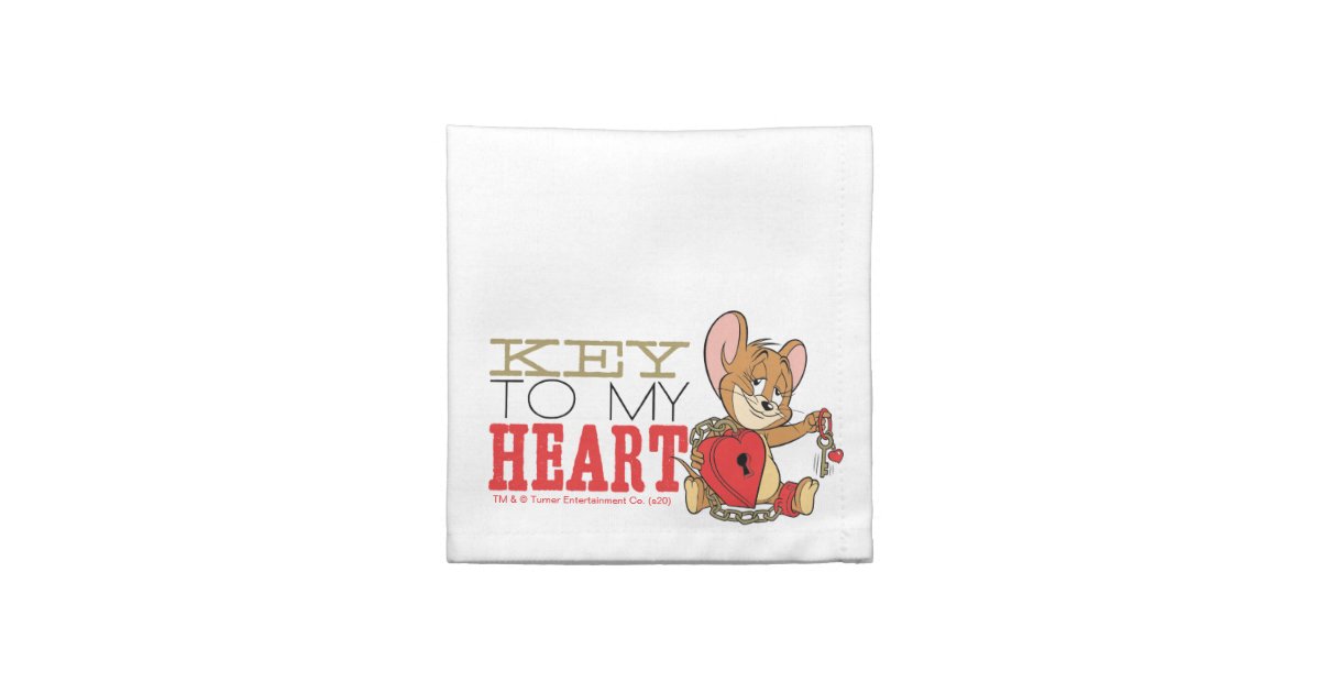Jerry Mouse "Key To My Heart" Valentine Cloth Napkin | Zazzle