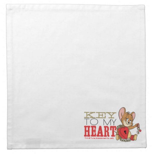 Jerry Mouse "Key To My Heart" Valentine Cloth Napkin | Zazzle