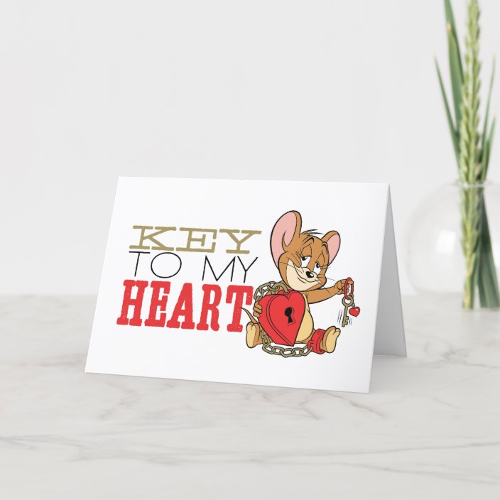 Jerry Mouse "Key To My Heart" Valentine Holiday Card | Zazzle.com