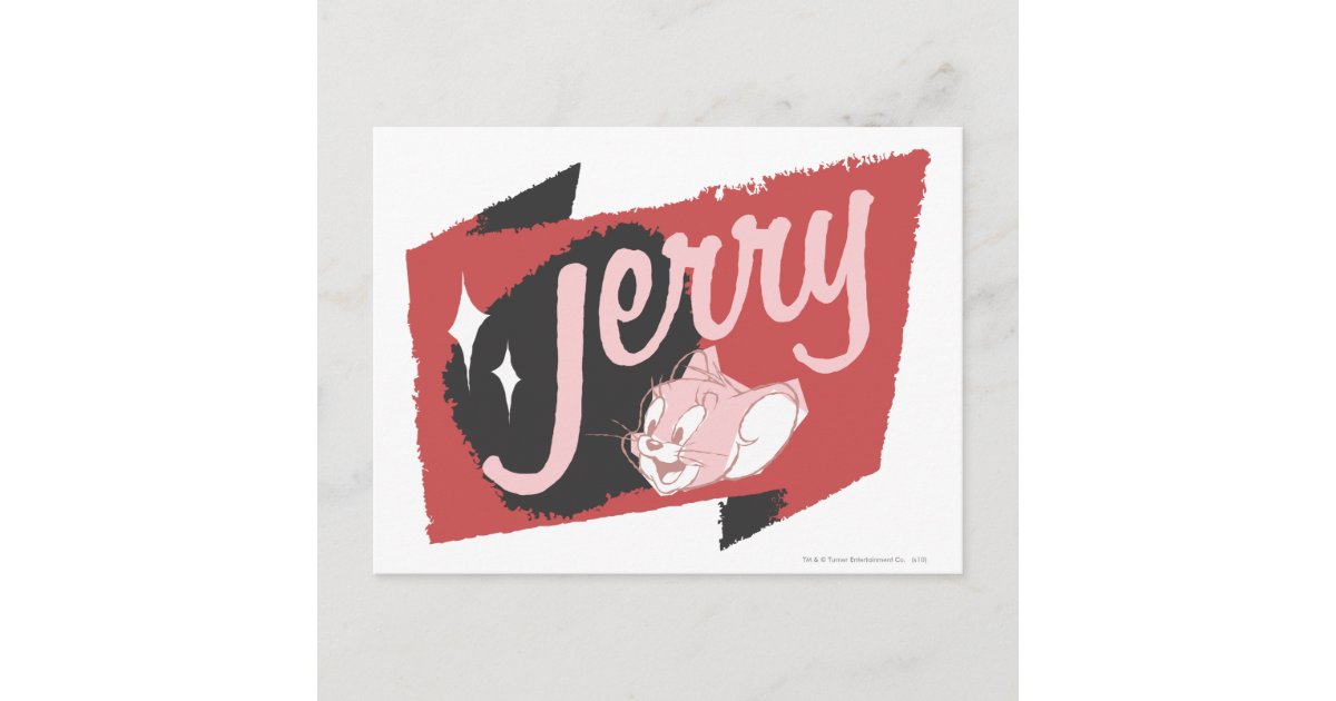 Jerry Red and Black Logo Postcard | Zazzle