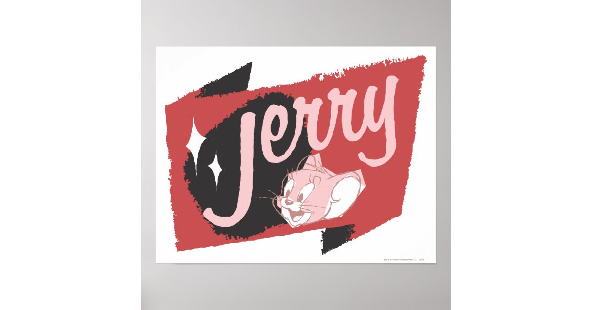 Jerry Red and Black Logo Poster | Zazzle