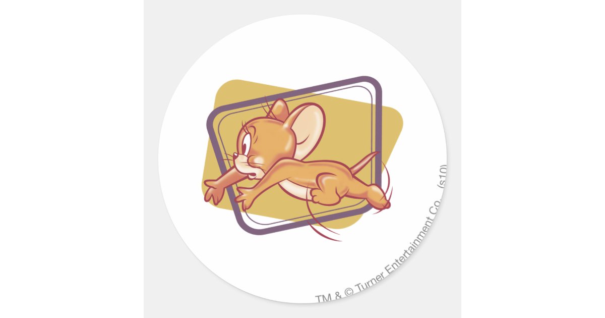 Jerry Running Scared Classic Round Sticker | Zazzle