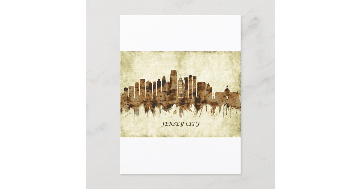Jersey City New Jersey Cityscape Invitation Postcard | Zazzle