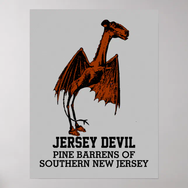 Jersey Devil Creature Cryptid Customizable Text Poster | Zazzle