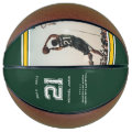 Jersey Number | Green & Gold Graduation Monogram Basketball | Zazzle
