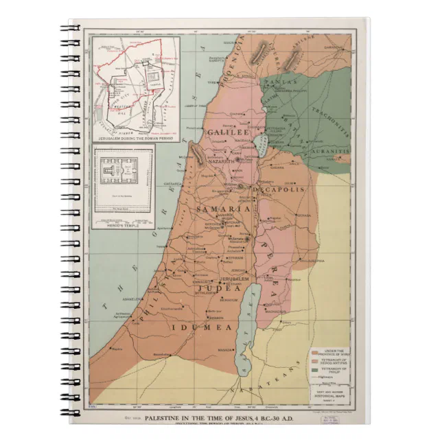 Jerusalem During the Roman Period Palestine Map Notebook | Zazzle
