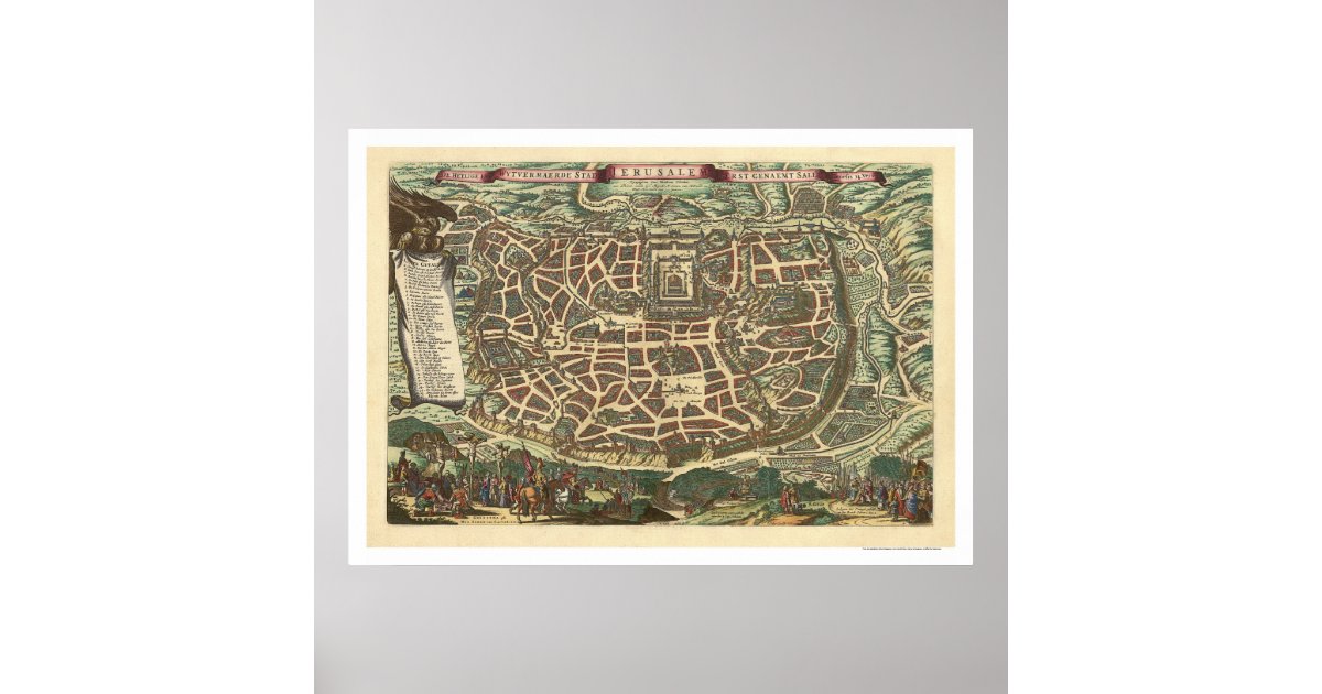 Jerusalem Israel Map 1660 Poster | Zazzle