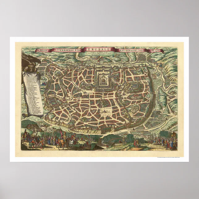 Jerusalem Israel Map 1660 Poster | Zazzle