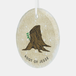 Jesse Tree 'Root of Jesse' Glass Ornament | Zazzle