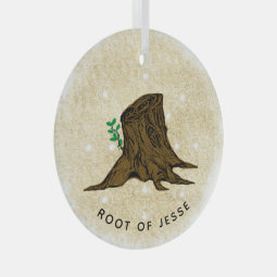 Jesse Tree 'Root of Jesse' Glass Ornament | Zazzle
