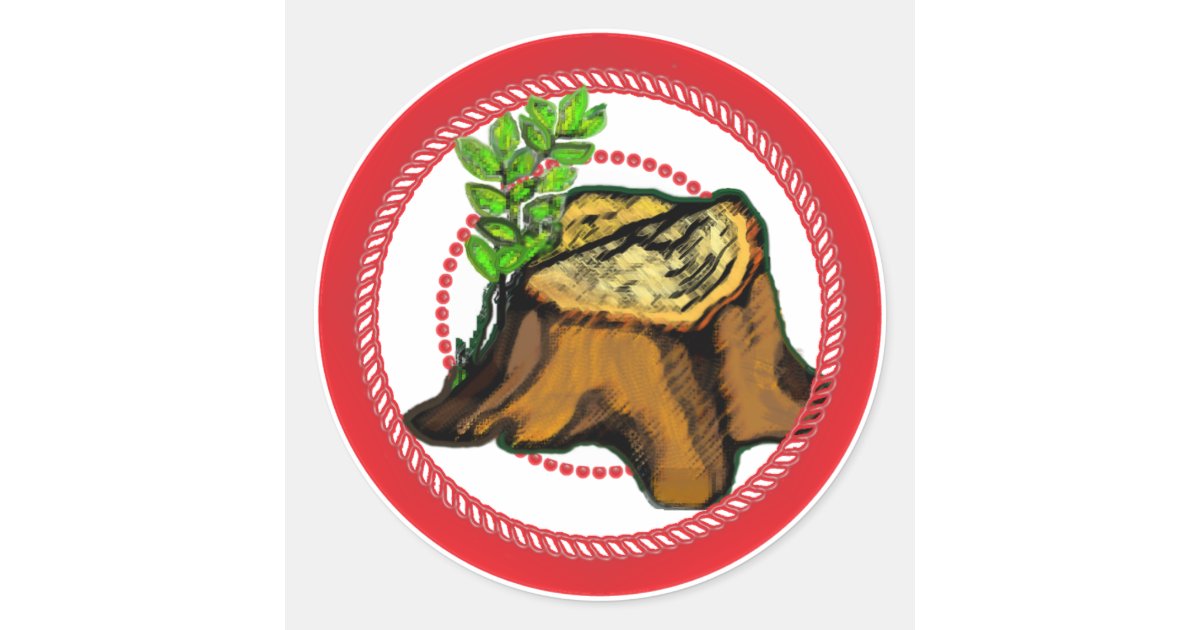 Jesse Tree Stump Sticker | Zazzle