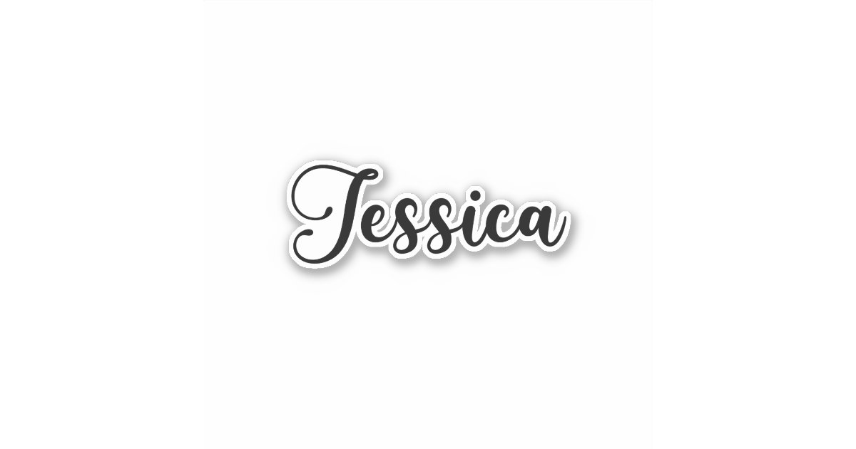 Jessica Name - Handwritten Calligraphy Sticker | Zazzle