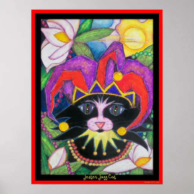 Jester Jazz Cat Poster | Zazzle