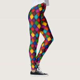Jester Pants! Multicolor Patchwork Pattern Leggings | Zazzle