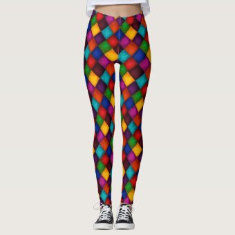 Jester Pants! Multicolor Patchwork Pattern Leggings | Zazzle