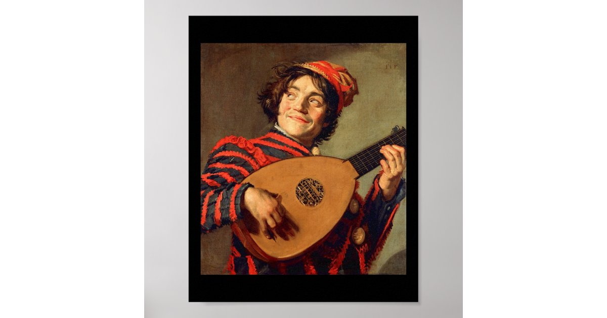 Jester with a Lute Poster Canvas Print | Zazzle