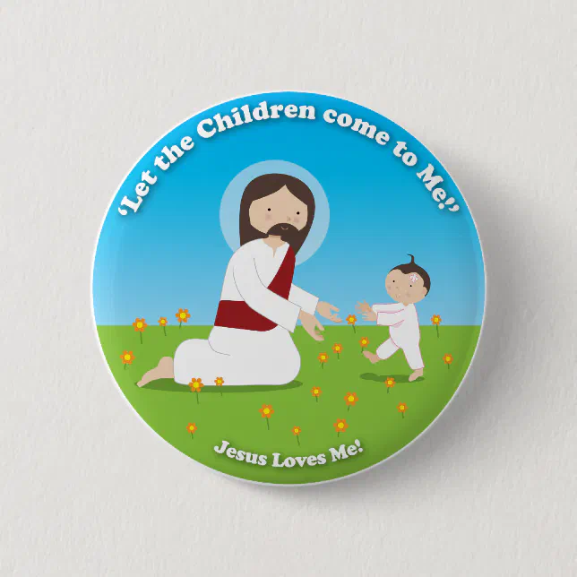 Jesus and Child Button | Zazzle