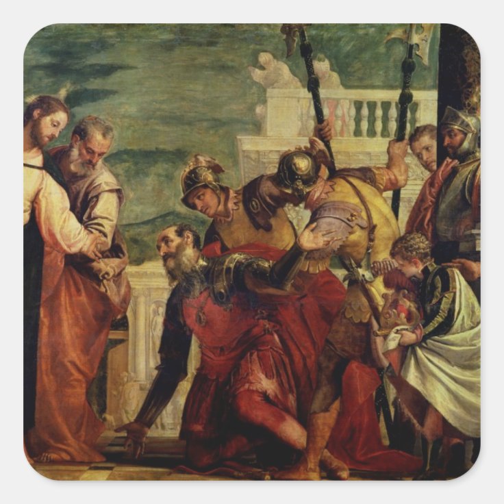 Jesus and the Centurion Square Sticker | Zazzle