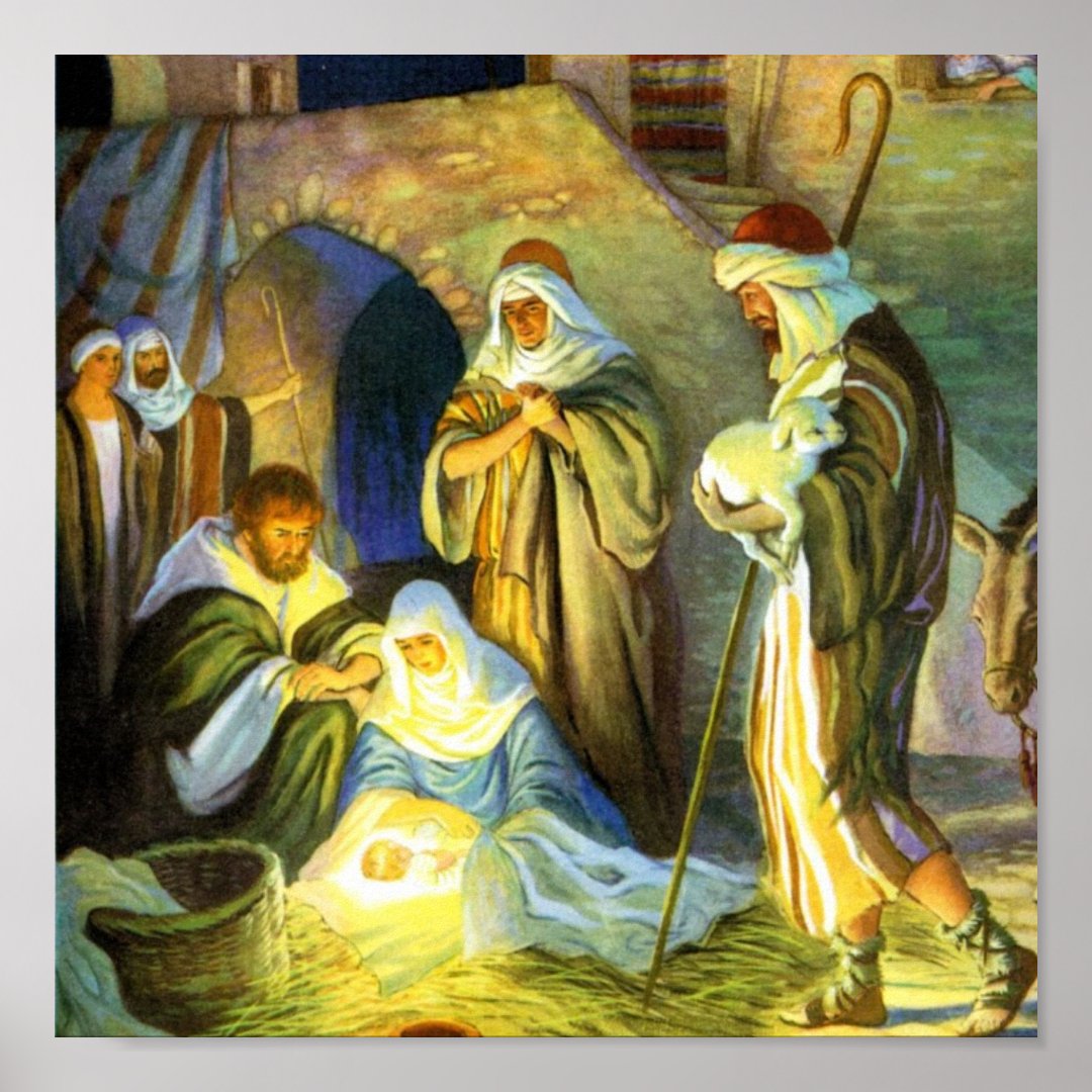 Jesus Birth Poster 15x15 | Zazzle