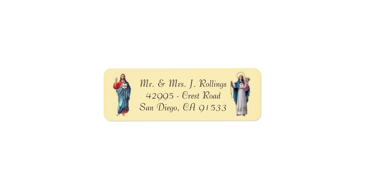 Jesus & Blessed Virgin Mary Return Address Labels | Zazzle