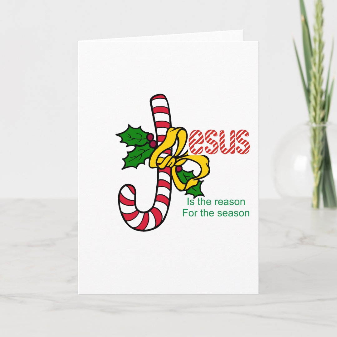Jesus Candy Cane Legend Christmas Card | Zazzle