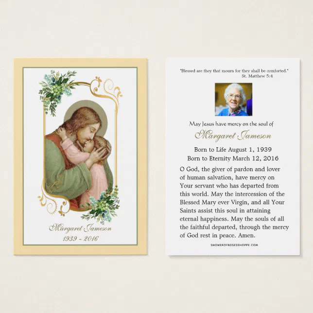 Jesus Catholic Funeral Memorial Holy Card - | Zazzle