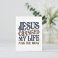 Jesus Changed My Life Ask Me How Christian Quote Note Card | Zazzle