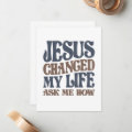 Jesus Changed My Life Ask Me How Christian Quote Note Card | Zazzle