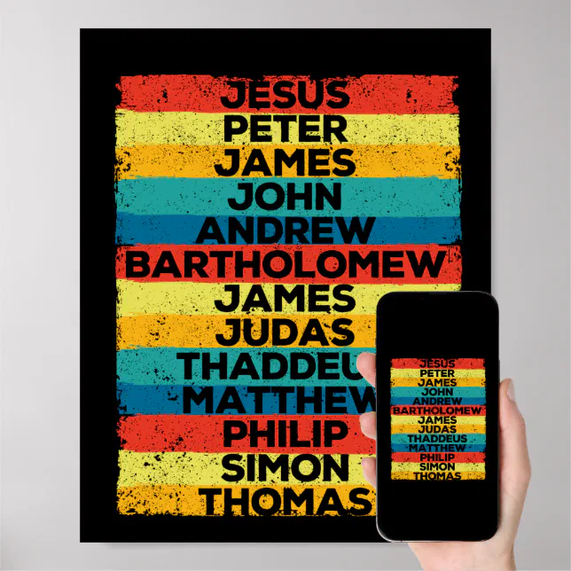 Jesus Christ 12 Apostles Disciples Funny Christmas Poster | Zazzle