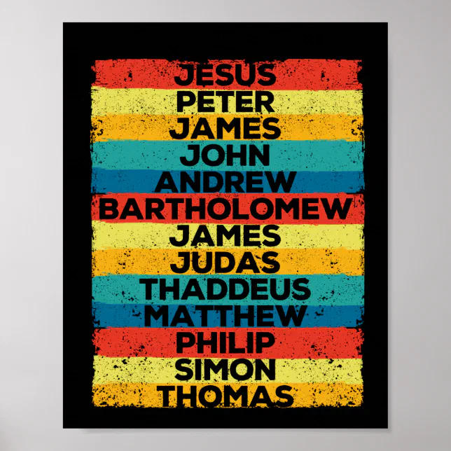 Jesus Christ 12 Apostles Disciples Funny Christmas Poster | Zazzle
