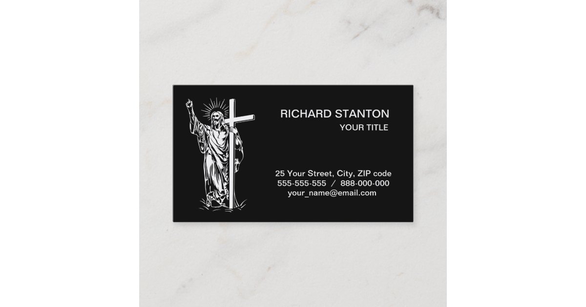 Jesus Christ and a cross Business Card | Zazzle